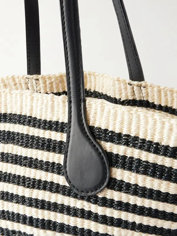 LIFFNER Striped Sisal Shoulder Bag - Black