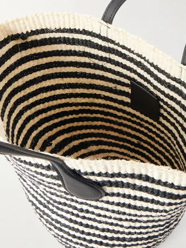 LIFFNER Striped Sisal Shoulder Bag - Black