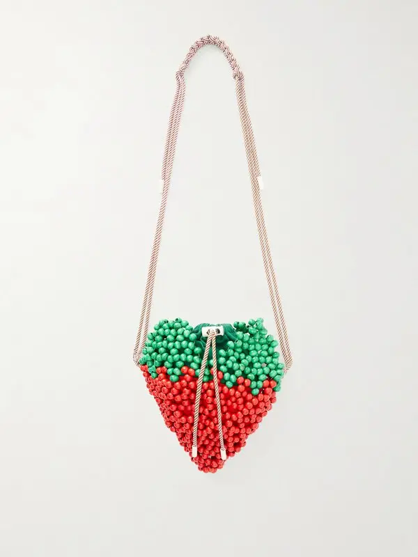 ALEMAIS Strawberry Beaded Shoulder Bag