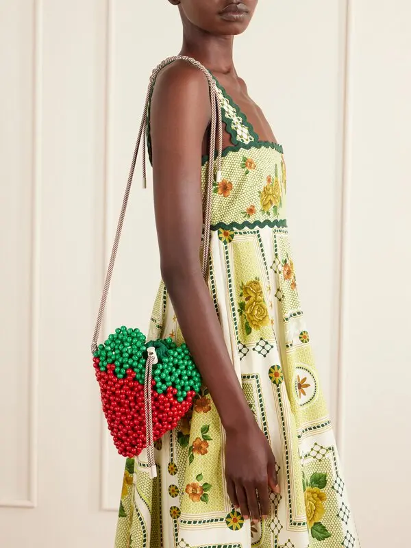 ALEMAIS Strawberry Beaded Shoulder Bag
