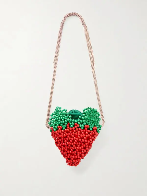 ALEMAIS Strawberry Beaded Shoulder Bag