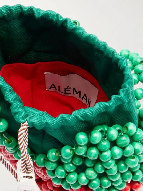 ALEMAIS Strawberry Beaded Shoulder Bag