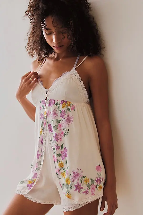 Free People Summer Spritz Romper - Ivory Combo