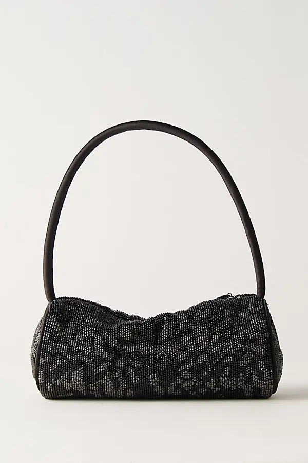 Free People Beaded Barrel Bag With Shoulder Strap - Black