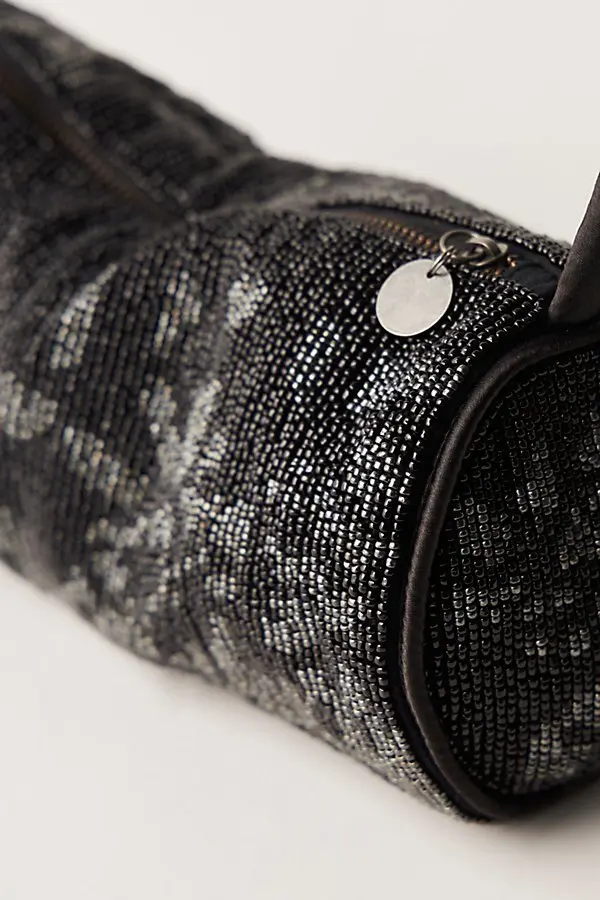 Free People Beaded Barrel Bag With Shoulder Strap - Black