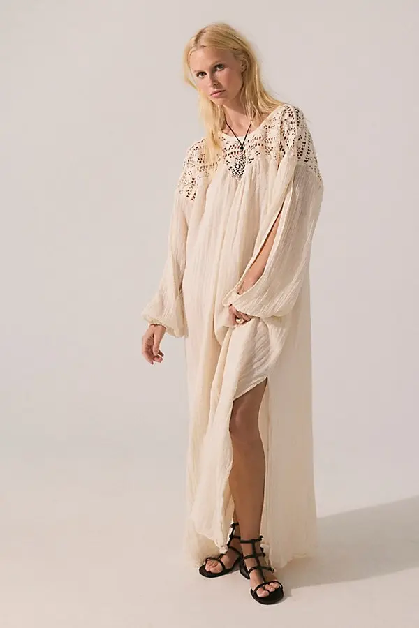 JEN'S PIRATE BOOTY Crocheted Maxi Dress - Natural