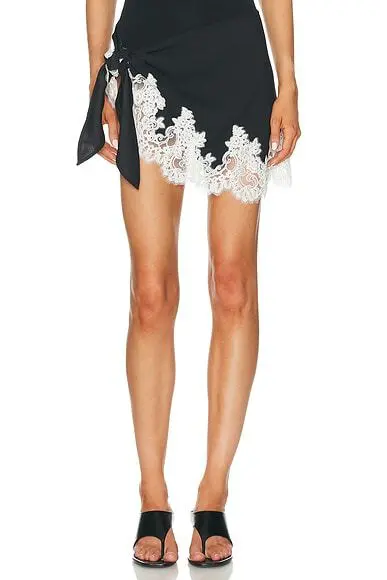 Beaufille Phoebe Wrap Skirt With Lace Trim