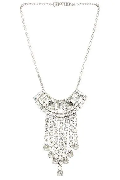 Dries Van Noten Crystal Fringe Necklace - Silver