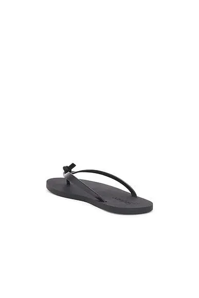 Saint Laurent Pool Slide Black Calfskin Leather - Nero
