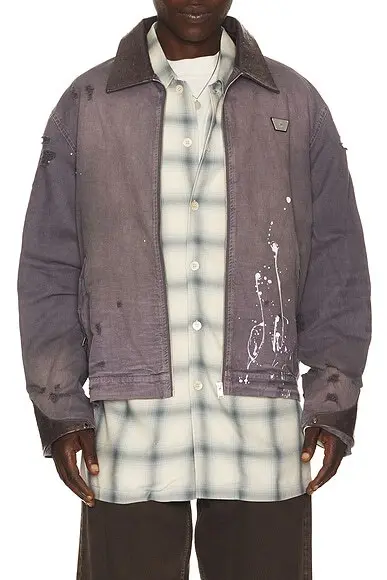 MISBHV 1997 Paint Splatter Canvas Work Jacket - Graphite