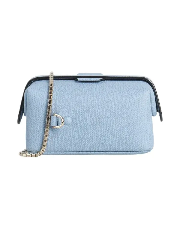 VALEXTRA Light Calfskin Crossbody Bag - Light Blue