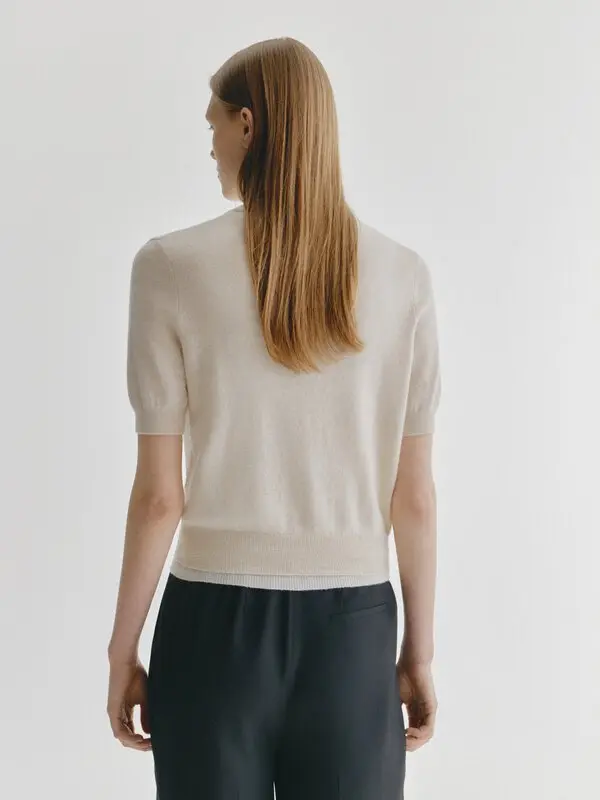 LISA YANG Marene Short Sleeve Cashmere Cardigan