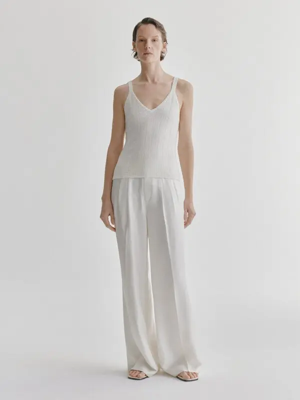 LISA YANG The Suni Knit Camisole - Salt
