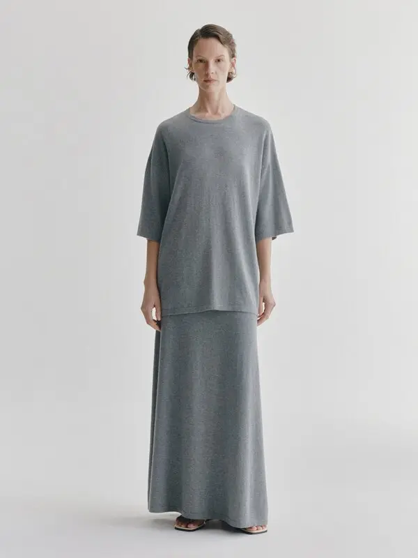 LISA YANG Agnette Cashmere T-shirt - Deep Cloud