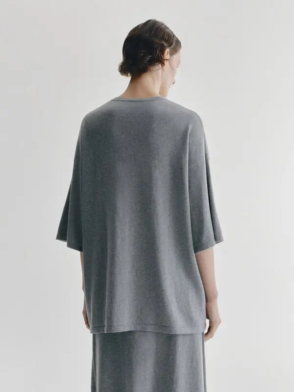 LISA YANG Agnette Cashmere T-shirt - Deep Cloud