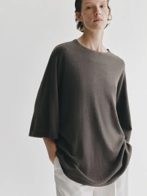 LISA YANG Agnette Cashmere T-shirt - Walnut