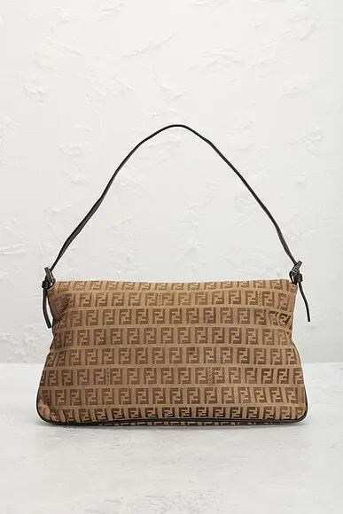 Fendi Zucchino Monogram Canvas Baguette Shoulder Bag