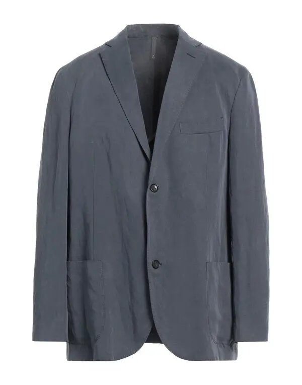 Montedoro Single-breasted Blazer In Slate Lyocell And Linen