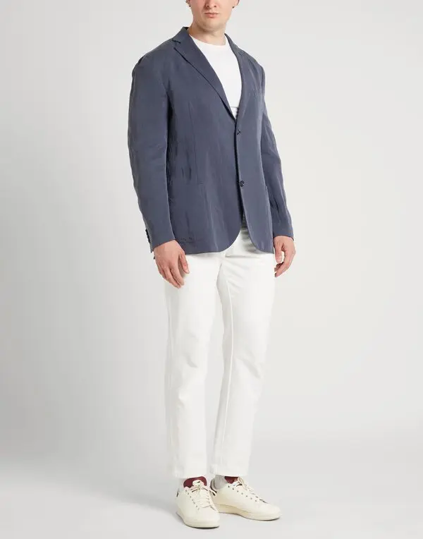 Montedoro Single-breasted Blazer In Slate Lyocell And Linen