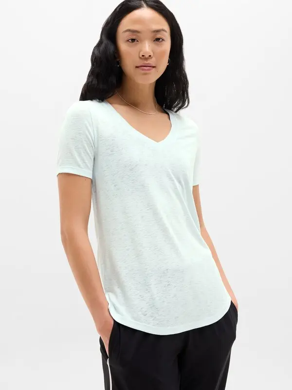 Athleta Breezy Scoop V-neck Tee - Sky