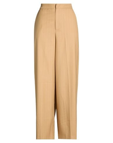 CRISTINAEFFE Twill Pinstriped Wide-leg Pants - Camel