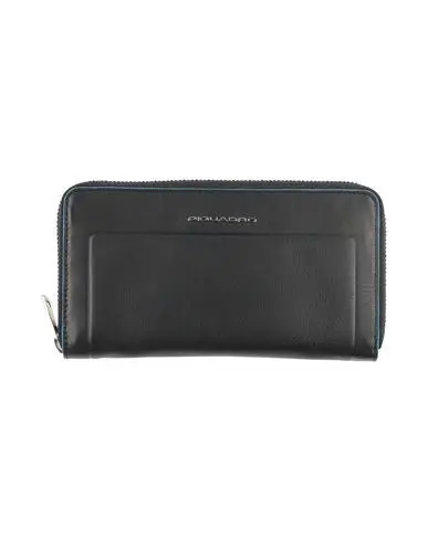 PIQUADRO Wallet Cow Leather, Eva Nylon, Polyester, Metal - Black