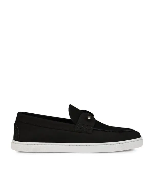 CHRISTIAN LOUBOUTIN Chambeliboat Donna Leather Boat Shoes - Black