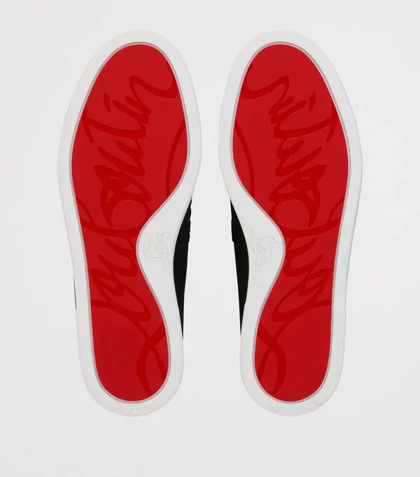 CHRISTIAN LOUBOUTIN Chambeliboat Leather Loafers With Metal Collar Pin - Black