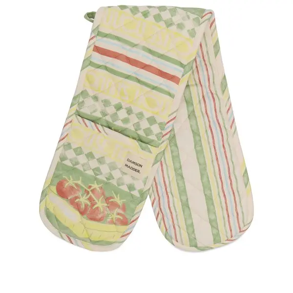 DAMSON MADDER Nonna House Double Oven Glove - Yellow/green