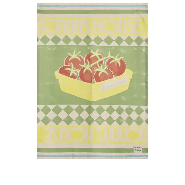 DAMSON MADDER Nonna House Set Of Two Tea Towels - Yellow/green