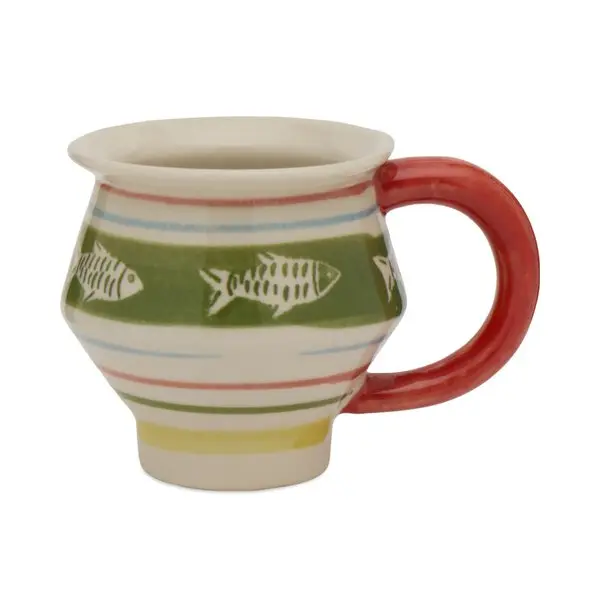 DAMSON MADDER Angular Mug Fish Stripes - Yellow/green