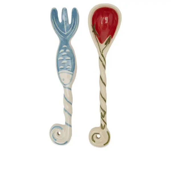 DAMSON MADDER Ceramic Salad Servers - Multi