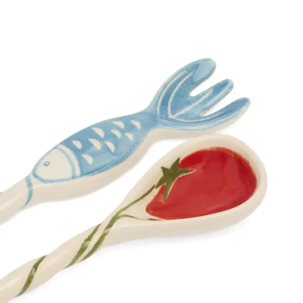 DAMSON MADDER Ceramic Salad Servers