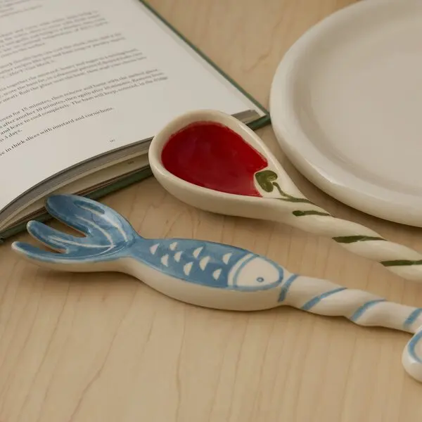 DAMSON MADDER Ceramic Salad Servers