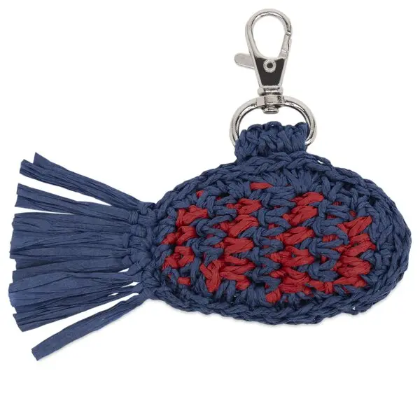 DAMSON MADDER Raffia Fish Bag Charm - Multi