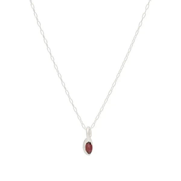 SIMUERO Enero Necklace With Garnet - Silver