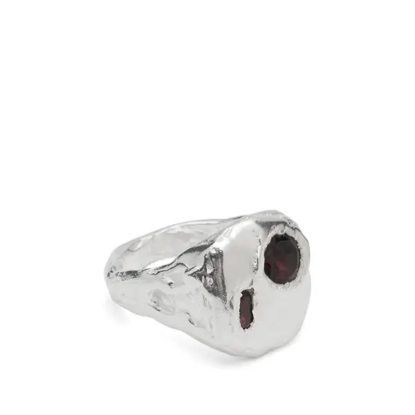 SIMUERO Coco Ring In Recycled Sterling With Garnet