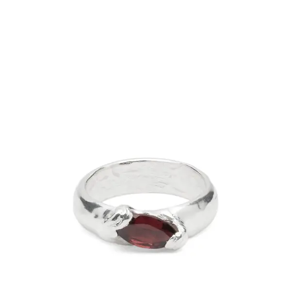 SIMUERO Enero Ring In Sterling With Garnet - Silver