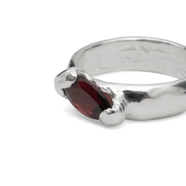 SIMUERO Enero Ring In Sterling With Garnet