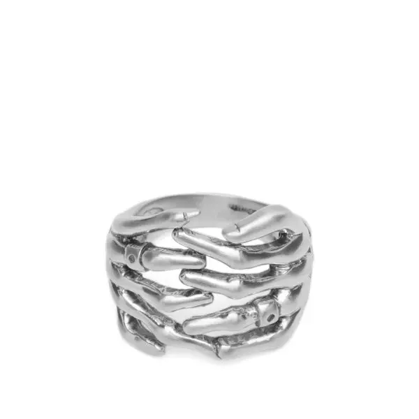 SERGE DENIMES Skeleton Hands Ring In Sterling - Silver