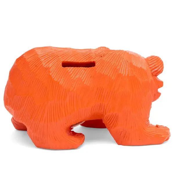 BEAMS Wooden Carving Bear Piggy Bank
