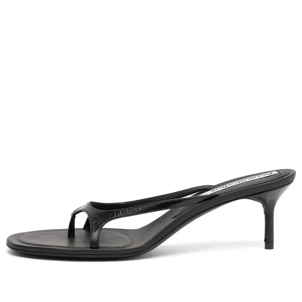 Acne Studios Patent Leather Toe-post Kitten Heels - Black
