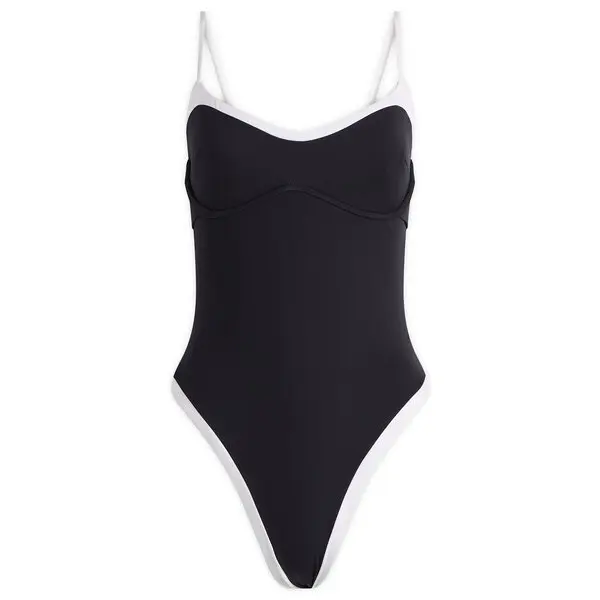 TALA Contrast Underwired Swimsuit - Shadow Black