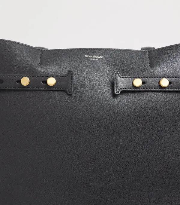 Thom Browne Leather Cabas Tote Bag