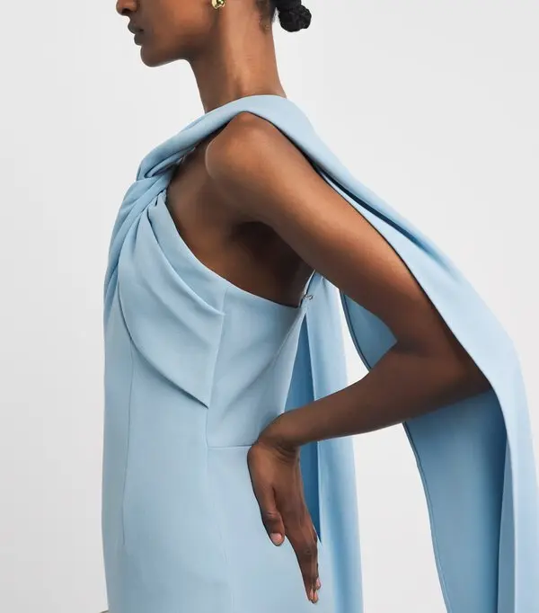 Solace London Crepe Twisted Gown - Blue