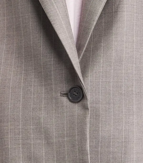 Acne Studios Pinstripe Wool Blazer With Layered Shirt Detail