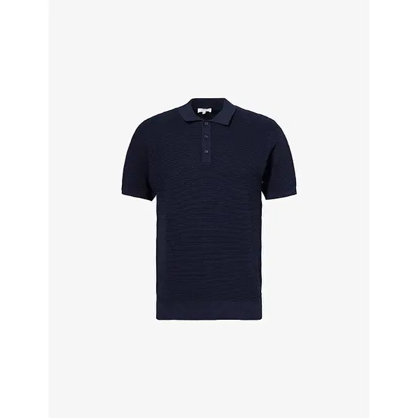 ARNE Rib-knit Cotton Polo Shirt