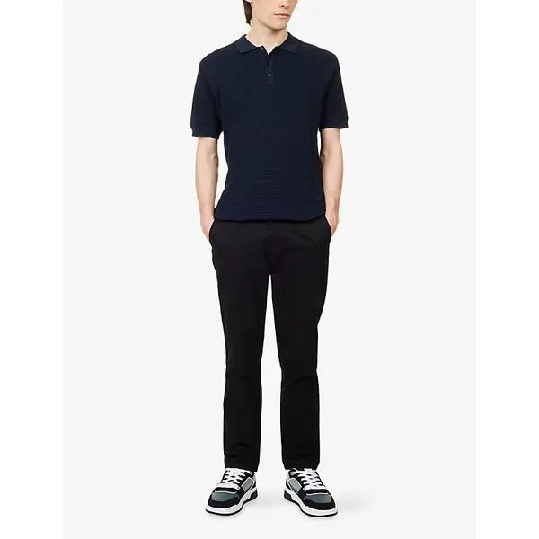 ARNE Rib-knit Cotton Polo Shirt