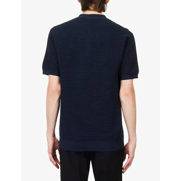 ARNE Rib-knit Cotton Polo Shirt
