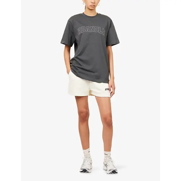 ADANOLA Logo Embellished Cotton Sweat Shorts